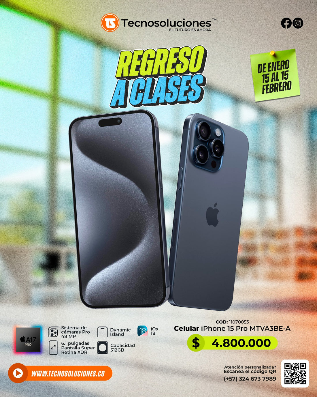Celular Apple iPhone 15 Pro – Tecnosoluciones